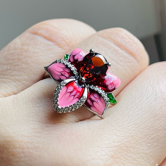 Jewelry | Pretty Hibiscus Flower Statement Ring | Poshmark